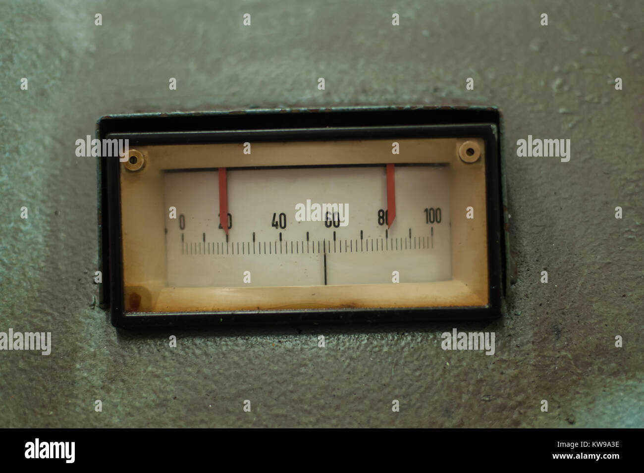 Close up of machine valve system measure indicator for monitoring ...