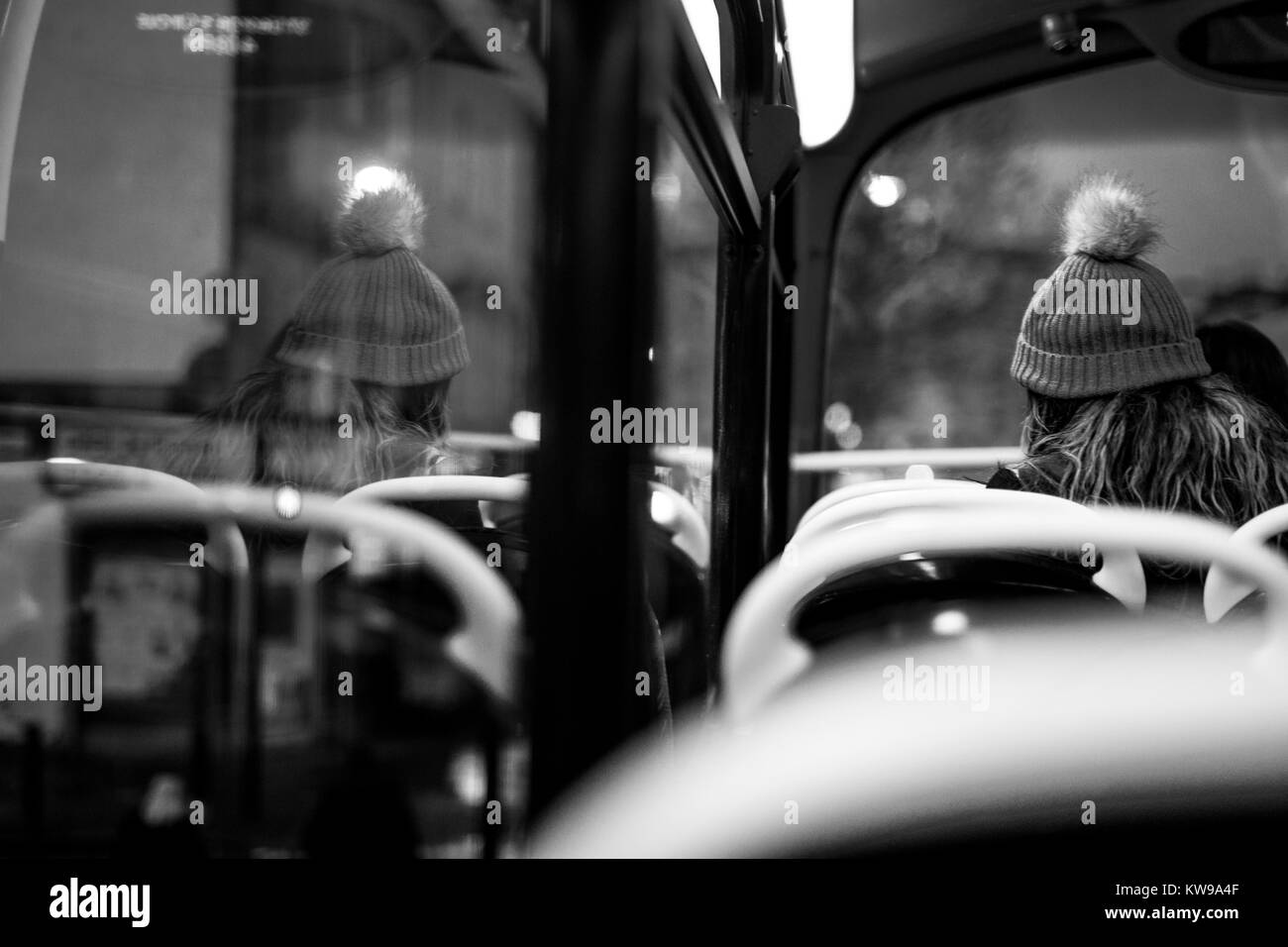 Bus window Black and White Stock Photos & Images - Alamy