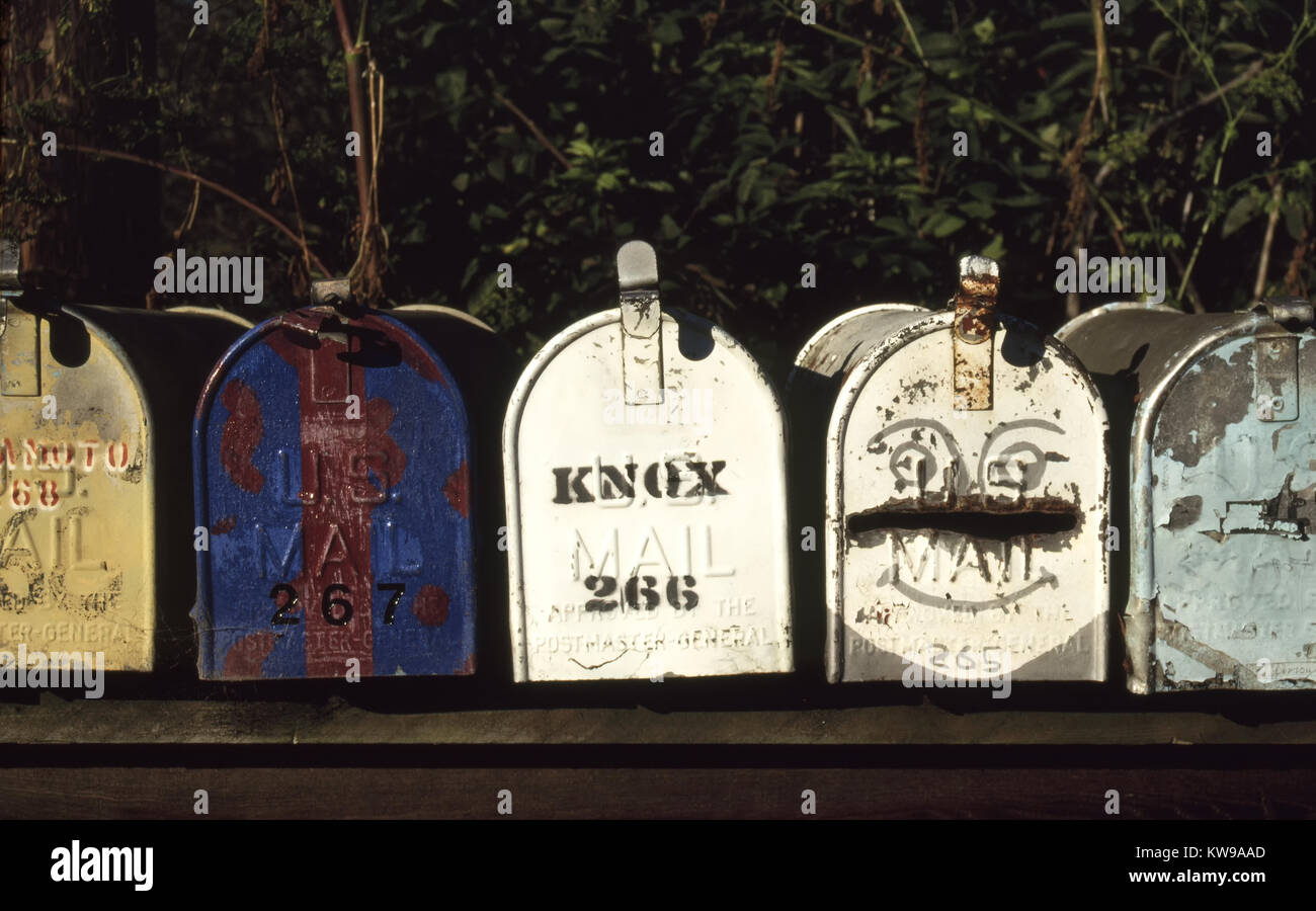 Group of rural mailboxes Stock Photo - Alamy