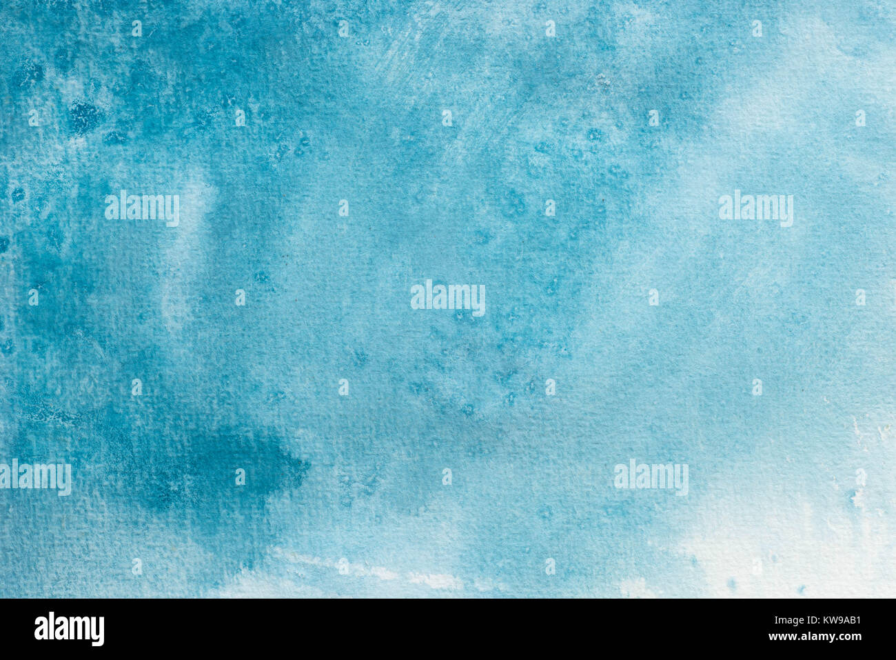 blue color watercolor painting on white paper background texture Stock ...