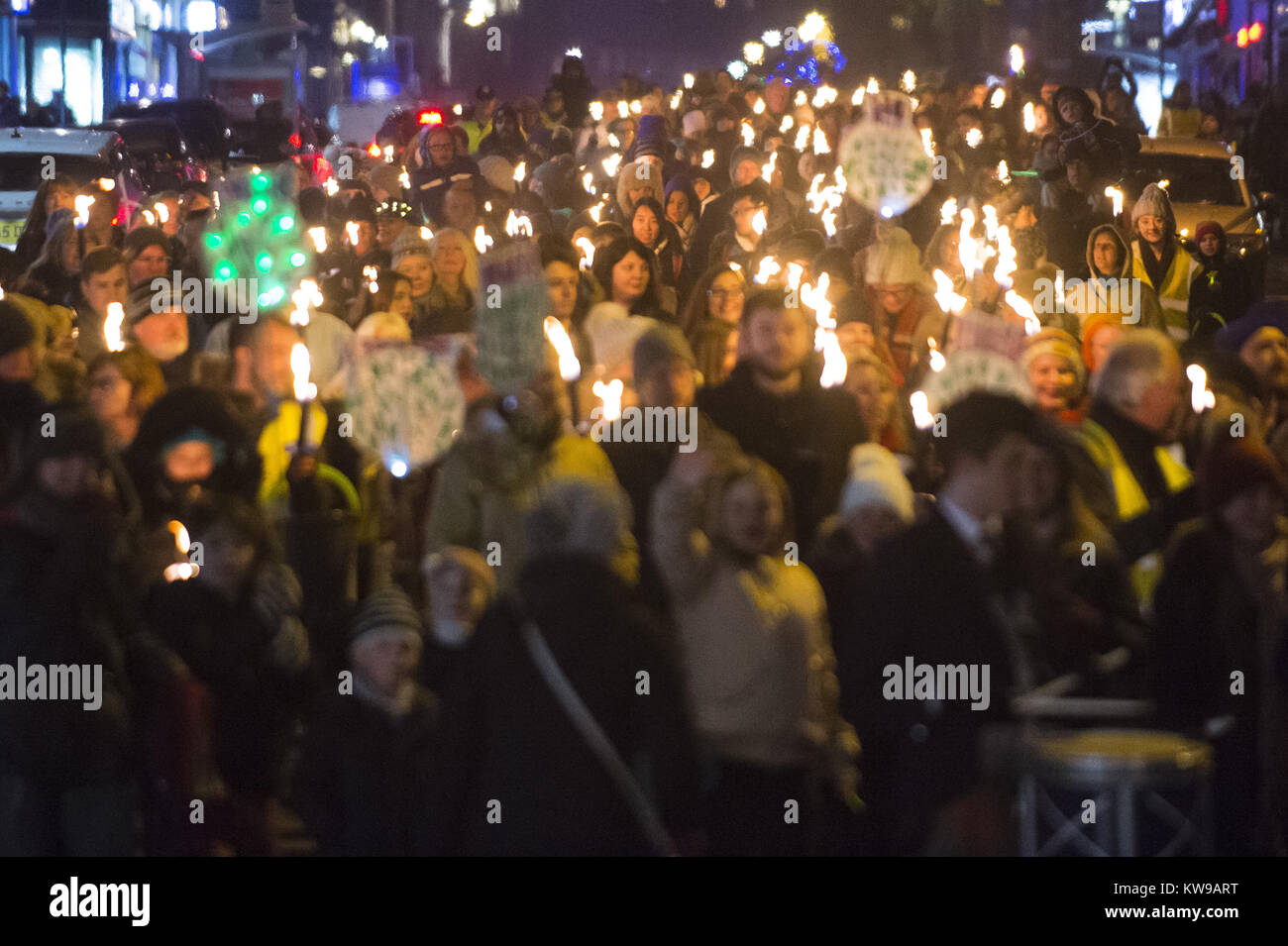 Torchlight Parade in the streets of Glasgow to celebrate St Andrew's ...