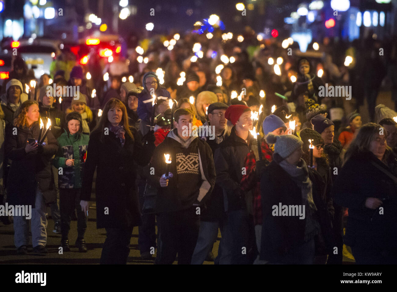 Torchlight Parade in the streets of Glasgow to celebrate St Andrew's ...