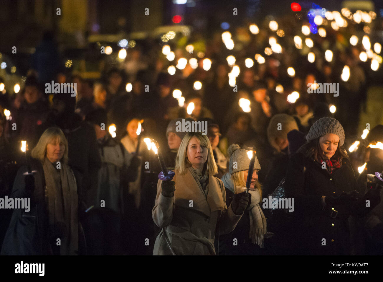 Torchlight Parade in the streets of Glasgow to celebrate St Andrew's ...