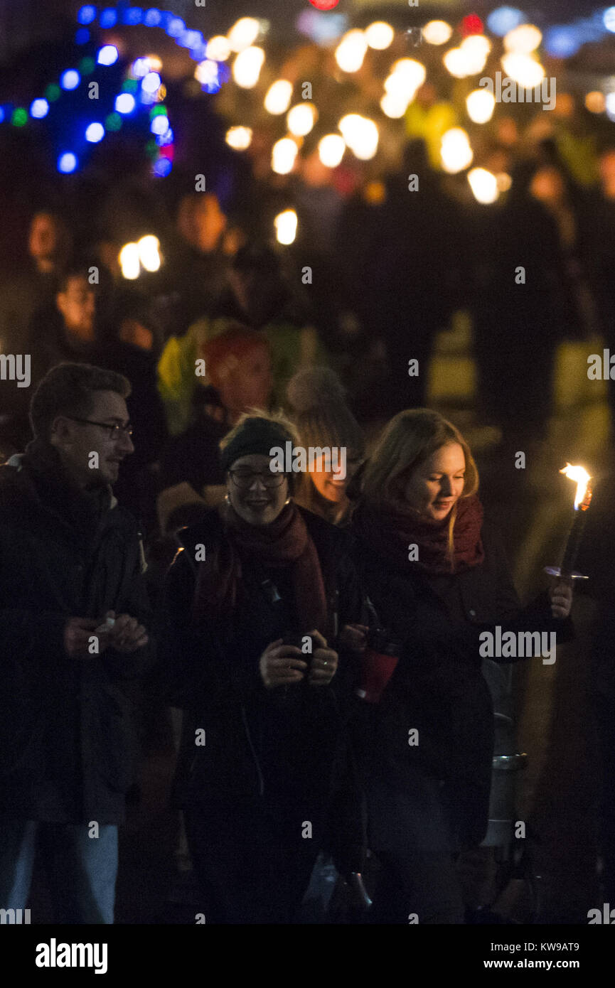 Torchlight Parade in the streets of Glasgow to celebrate St Andrew's ...
