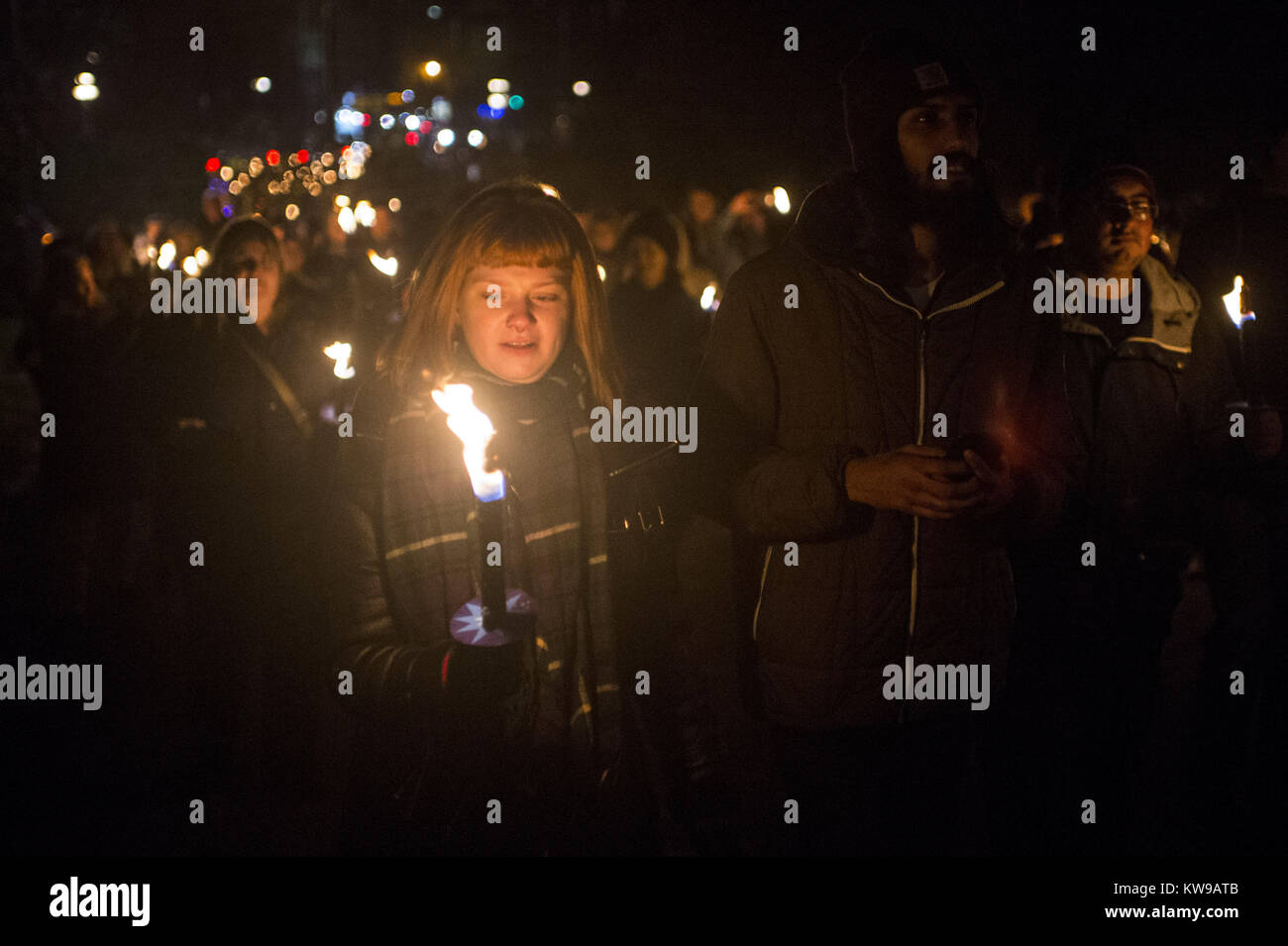 Torchlight Parade in the streets of Glasgow to celebrate St Andrew's ...