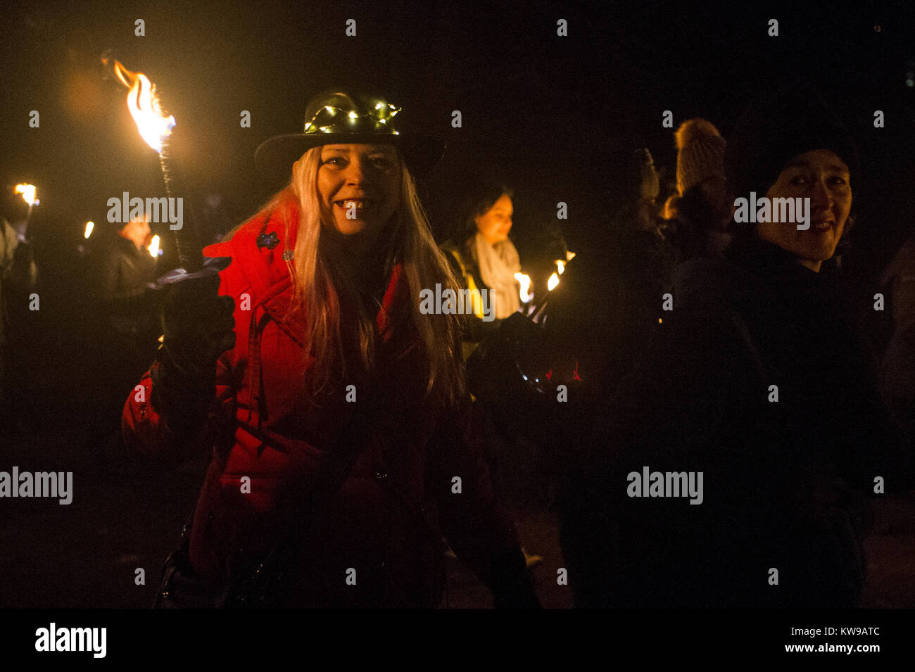 Torchlight Parade in the streets of Glasgow to celebrate St Andrew's ...
