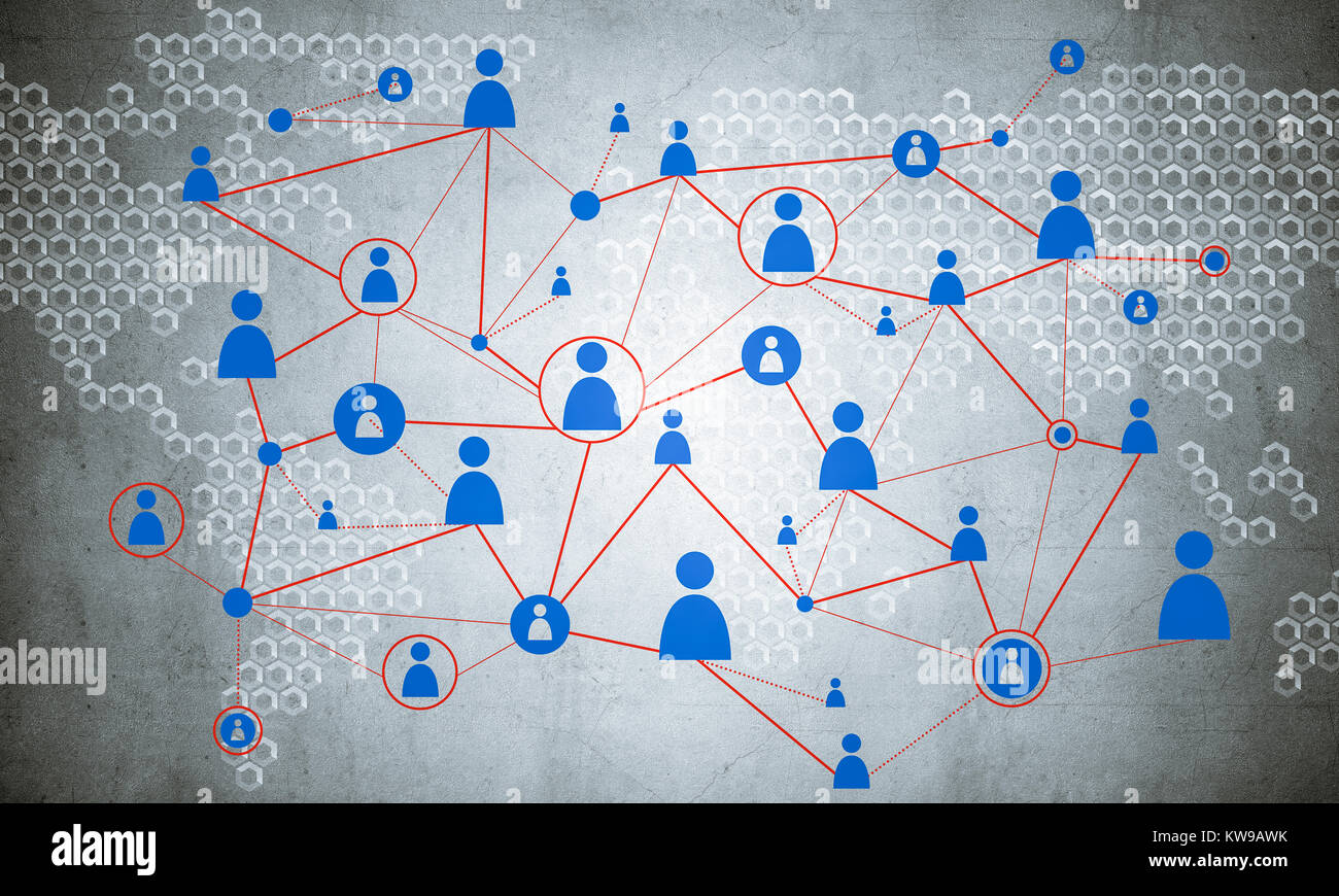 Background image with social connection and networking concept on ...