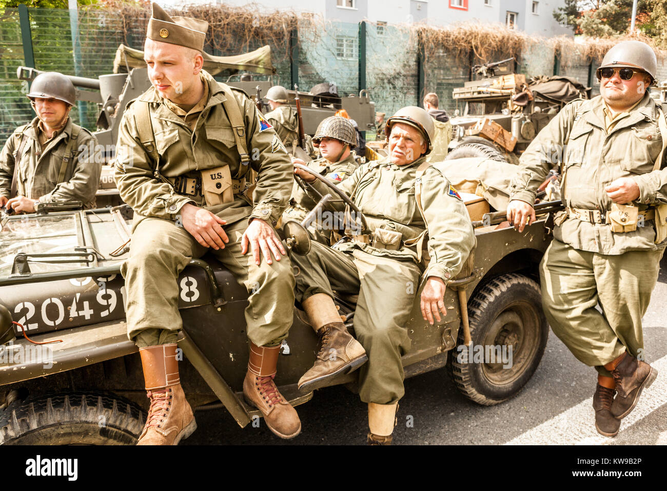 Celebrations of the liberated city, Plzen Czech Town, WW2 Pilsen Czech ...