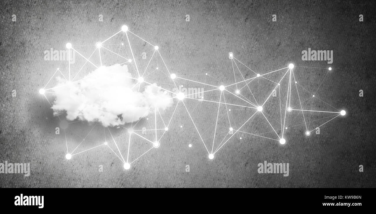 Background image with cloud computing connection concept on concrete ...