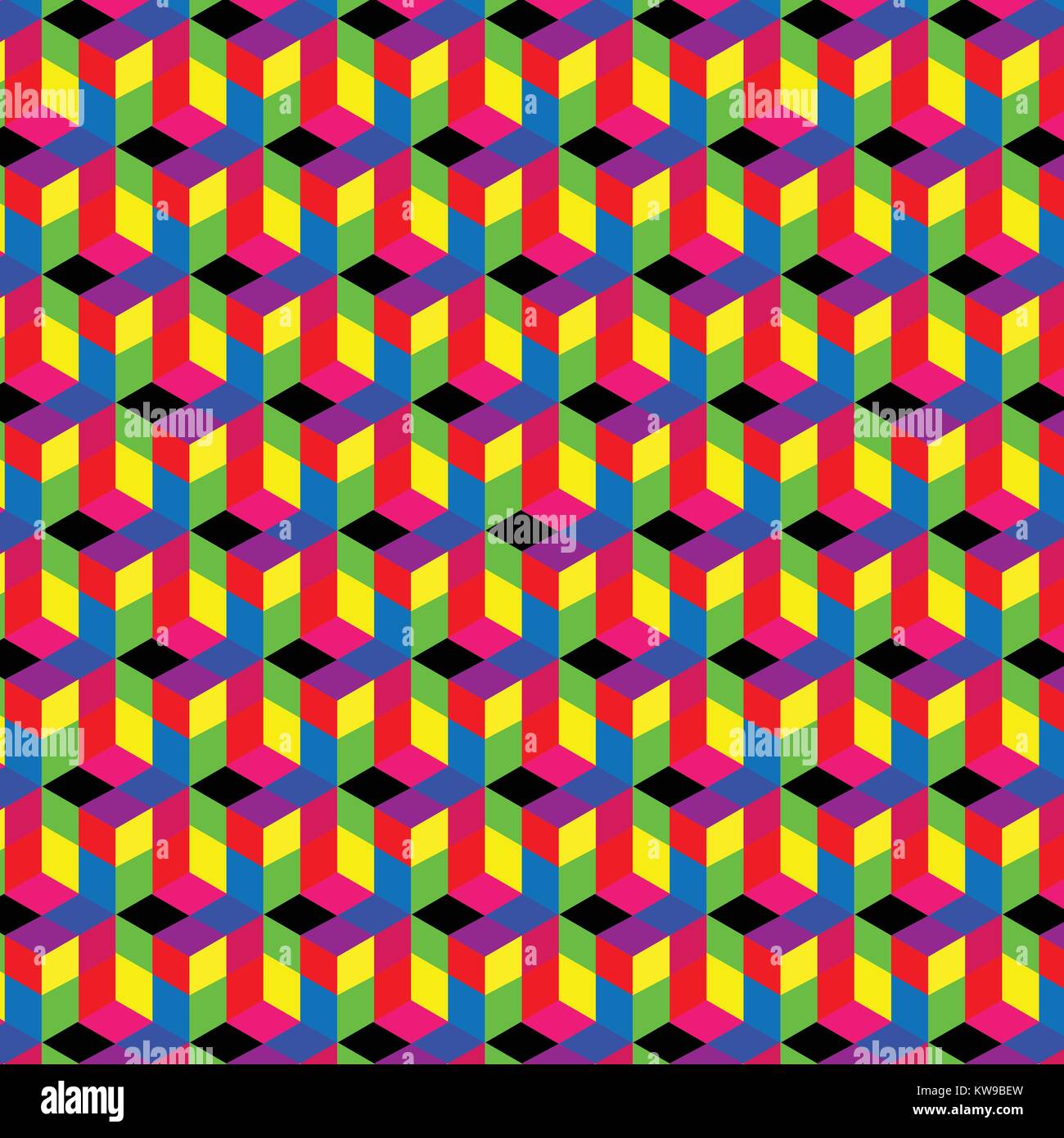 seamless, abstract cube pattern. Colorful design, geometric 3d vector wallpaper, cube pattern ...