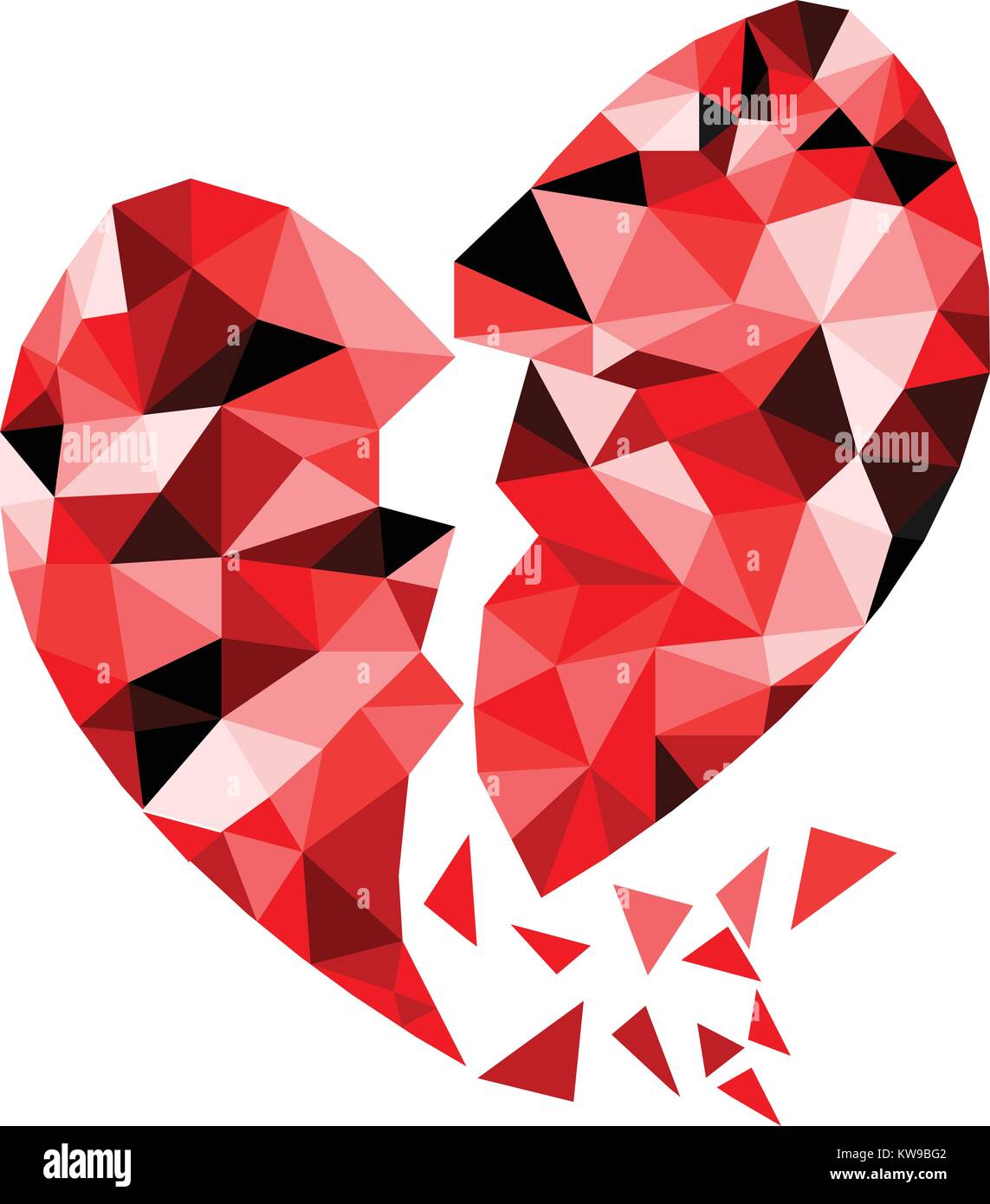 Abstract geometric Polygon Broken heart valentine background Colorful ...