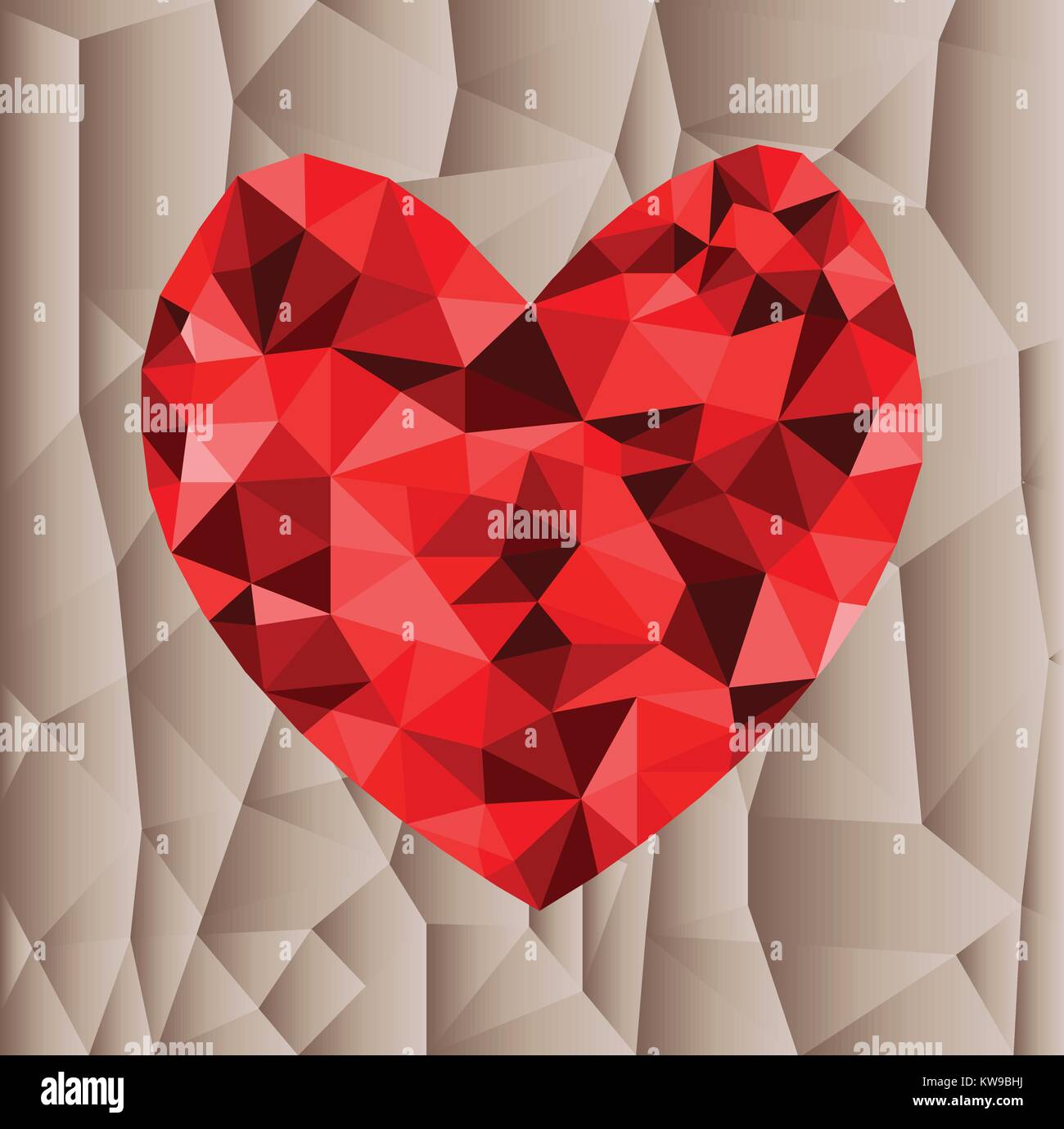 Abstract geometric Polygon heart valentine background Colorful mosaic ...