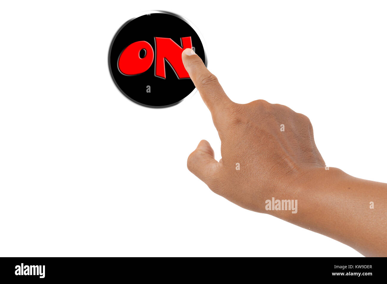 forefinger pressing on button Stock Photo - Alamy