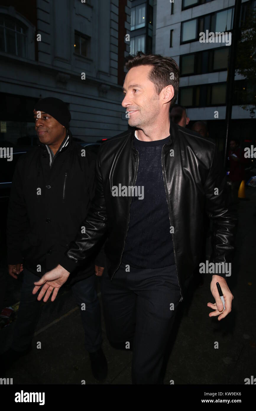 Hugh Jackson seen arriving at Radio 2 Featuring: Hugh Jackman Where ...
