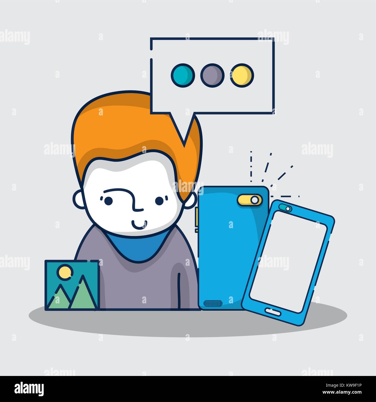 man social connection media network vector illustration Stock Vector ...