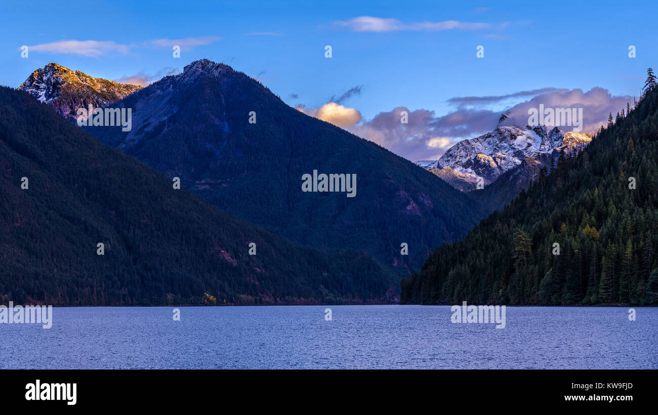 Chilliwack Lake with Mount Redoubt in the background which is a part of ...