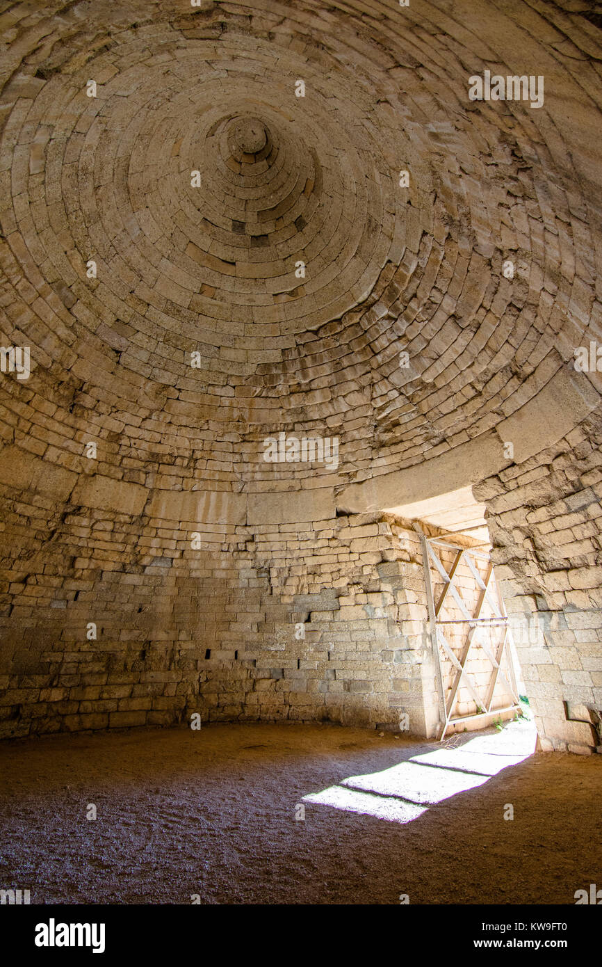 The archaeological site of Mycenae near the village of Mykines, with ...
