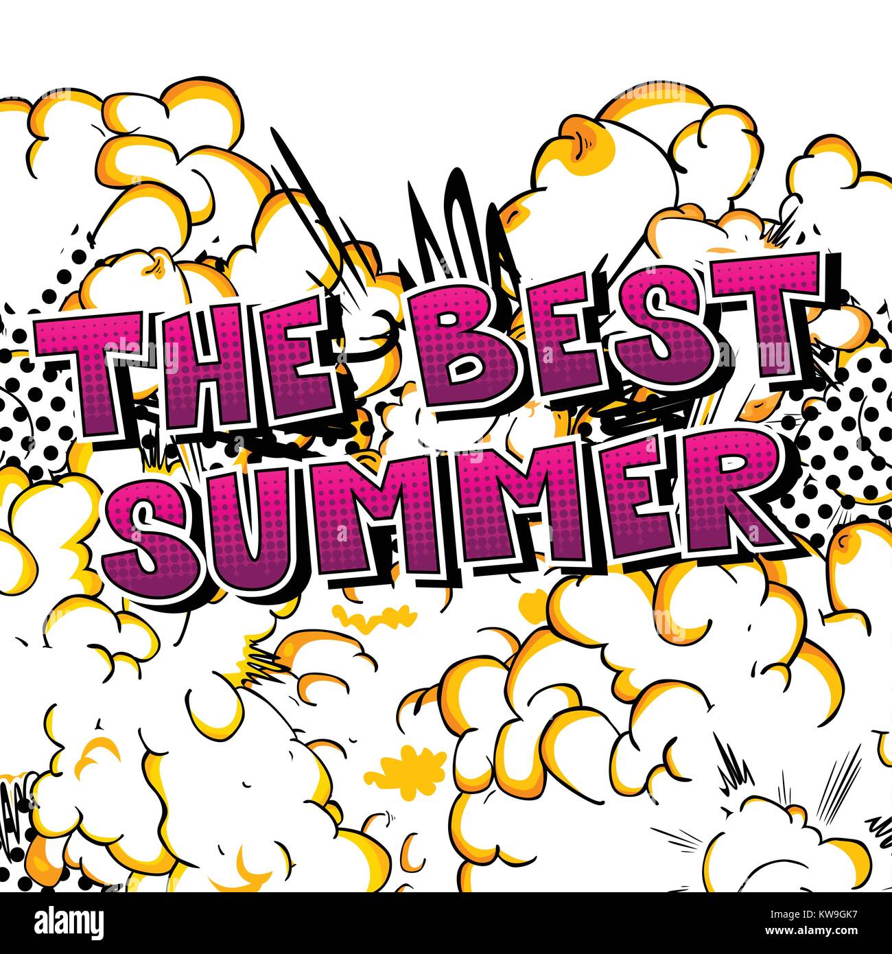 The Best Summer - Comic book style word on abstract background Stock ...