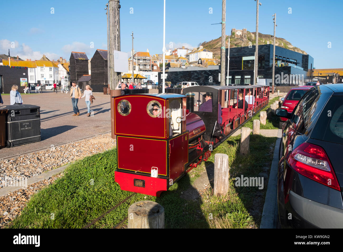 The driver looks through the porthole of her engine pulling the ...