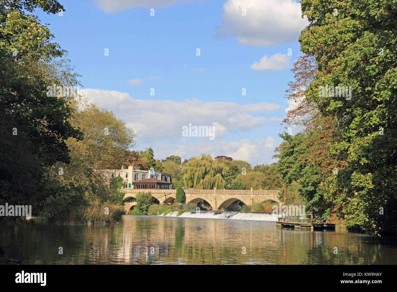 Batheaston Toll Bridge over River Avon, Batheaston, Bath Stock Photo ...