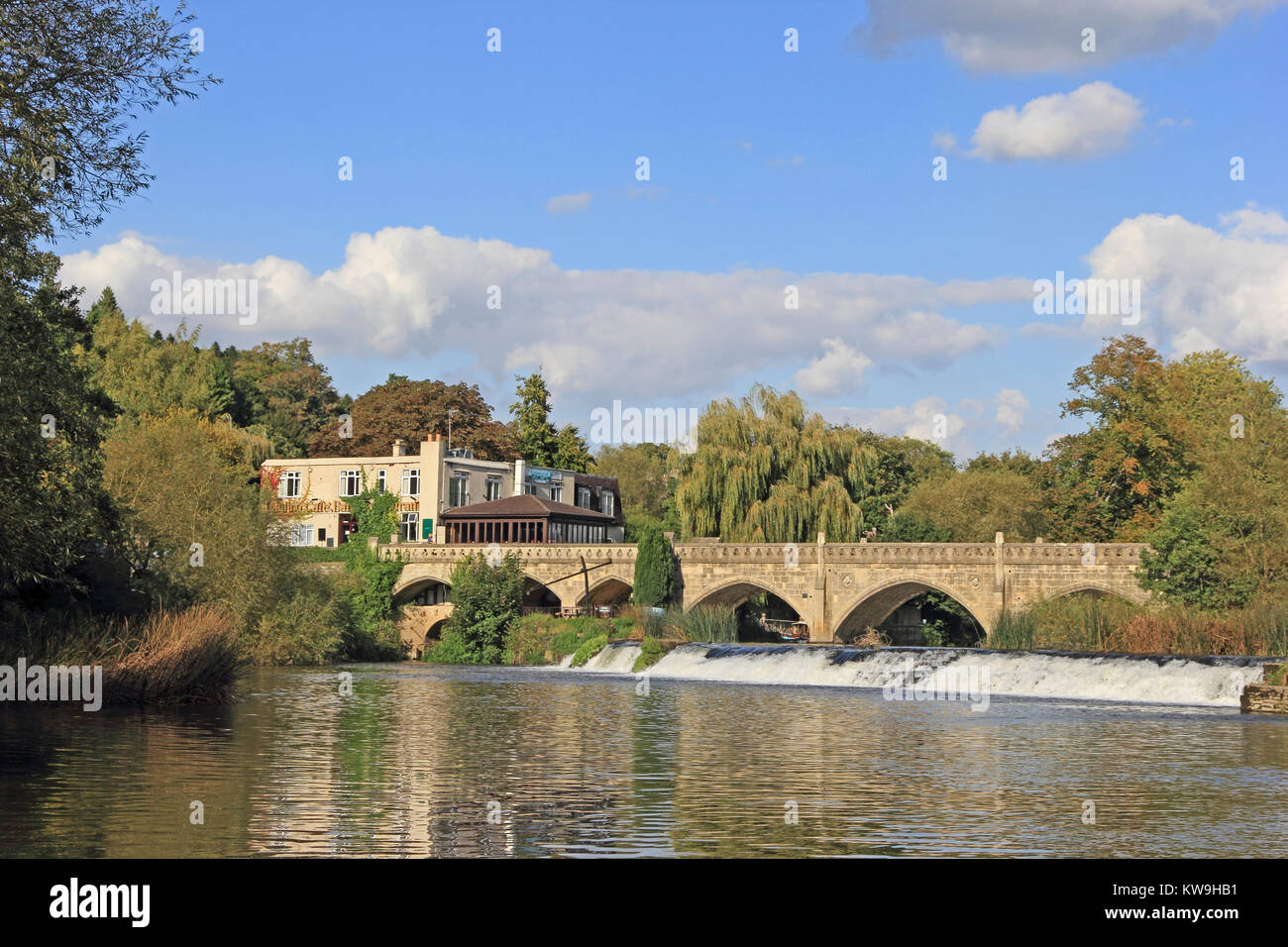 Batheaston Toll Bridge over River Avon, Batheaston, Bath Stock Photo ...