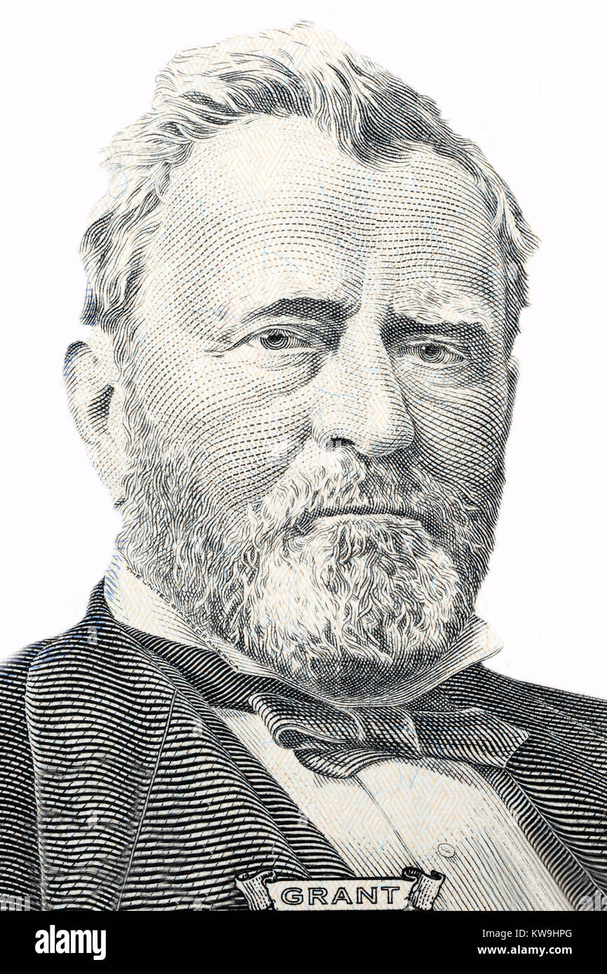 Ulysses Grant portrait on a white background Stock Photo - Alamy
