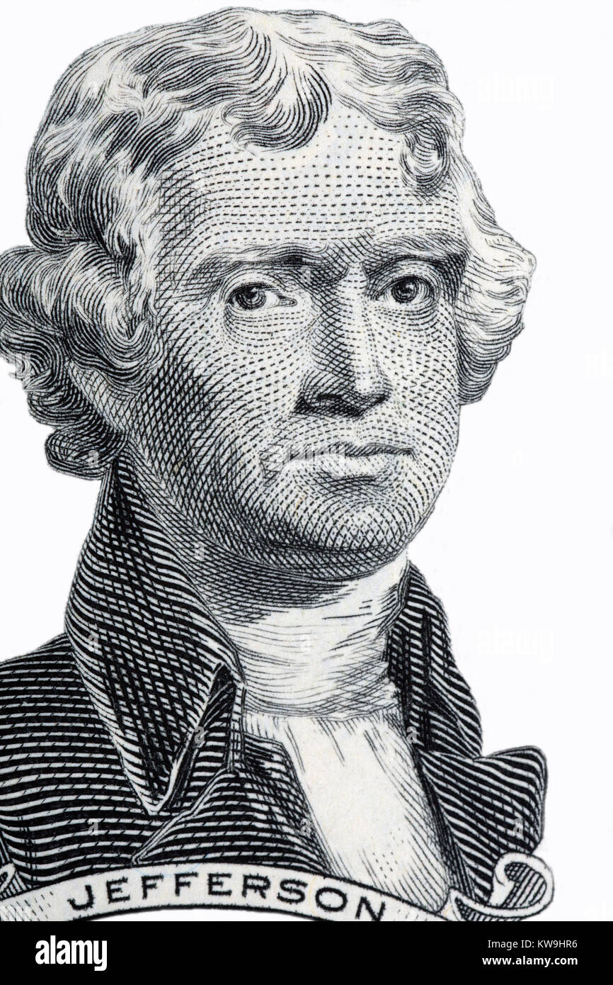 Thomas Jefferson portrait on a white background Stock Photo - Alamy