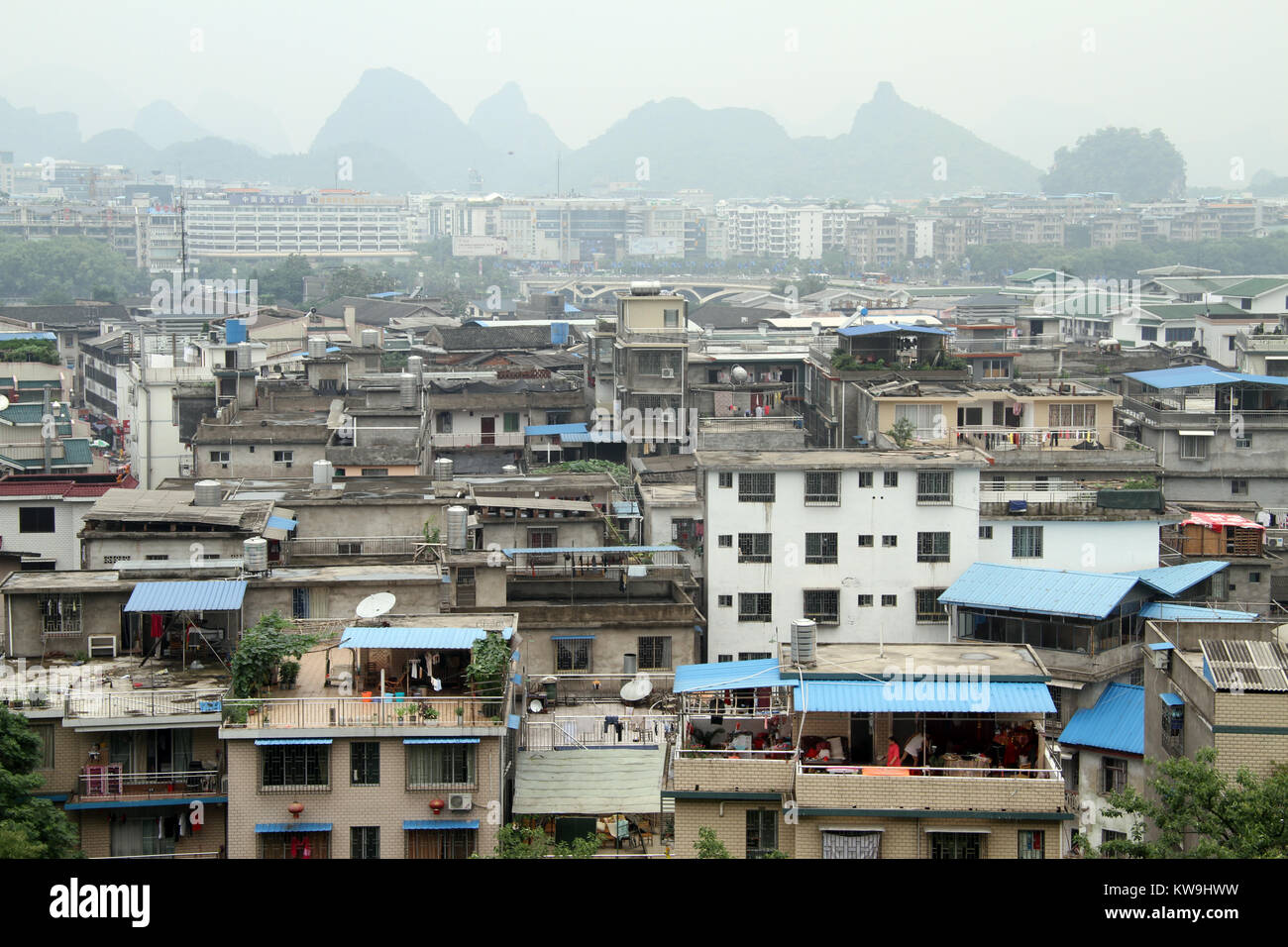 Old poor houses in Guilin, China Stock Photo - Alamy