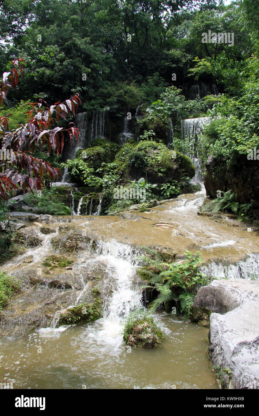 Waterfall in the park in Guilin, China Stock Photo - Alamy