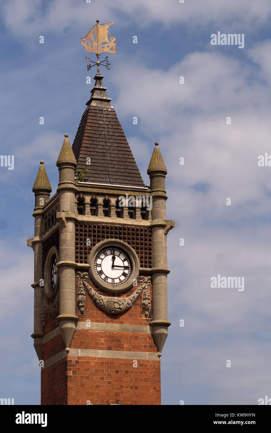 Victorian Town Clock in High Street Redcar, North Yorkshire Stock Photo ...