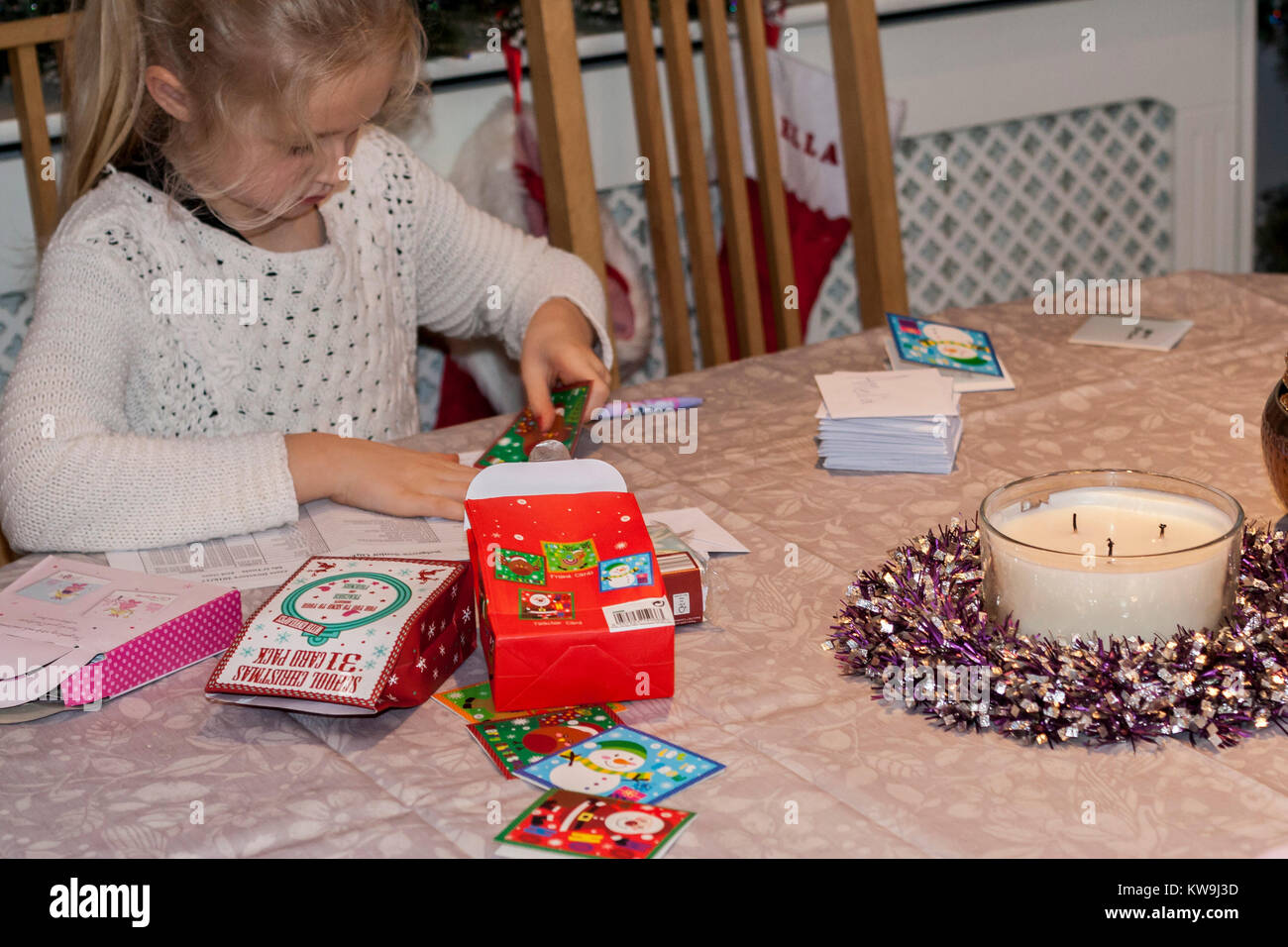 Child write letter hi-res stock photography and images - Alamy
