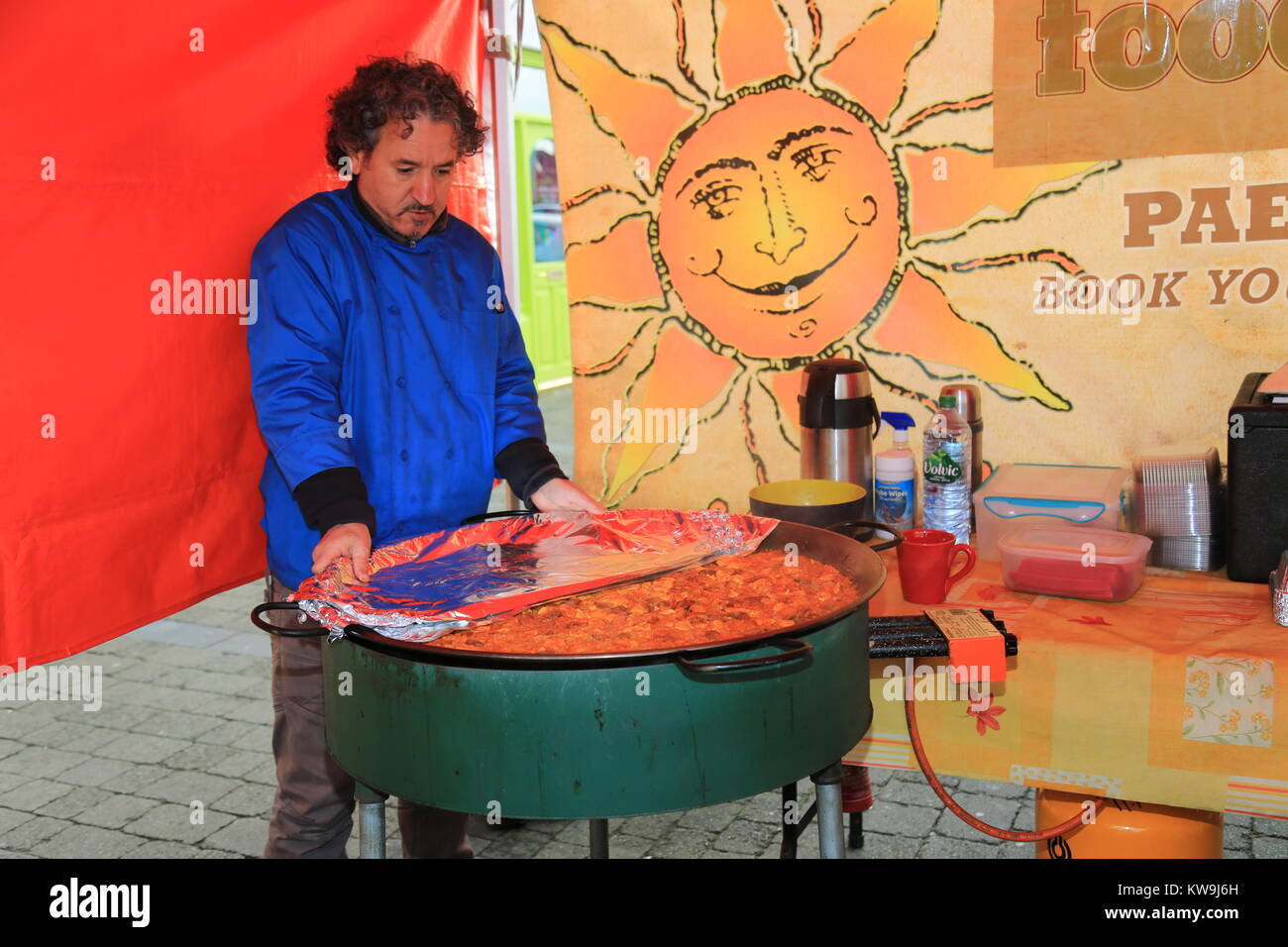 Paella at a farmers market in Tralee, Co. Kerry Stock Photo - Alamy