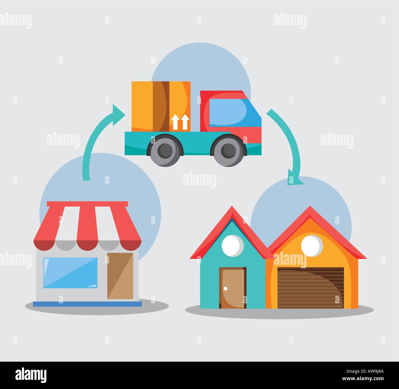 delivery transport shipping business service vector illustration Stock ...