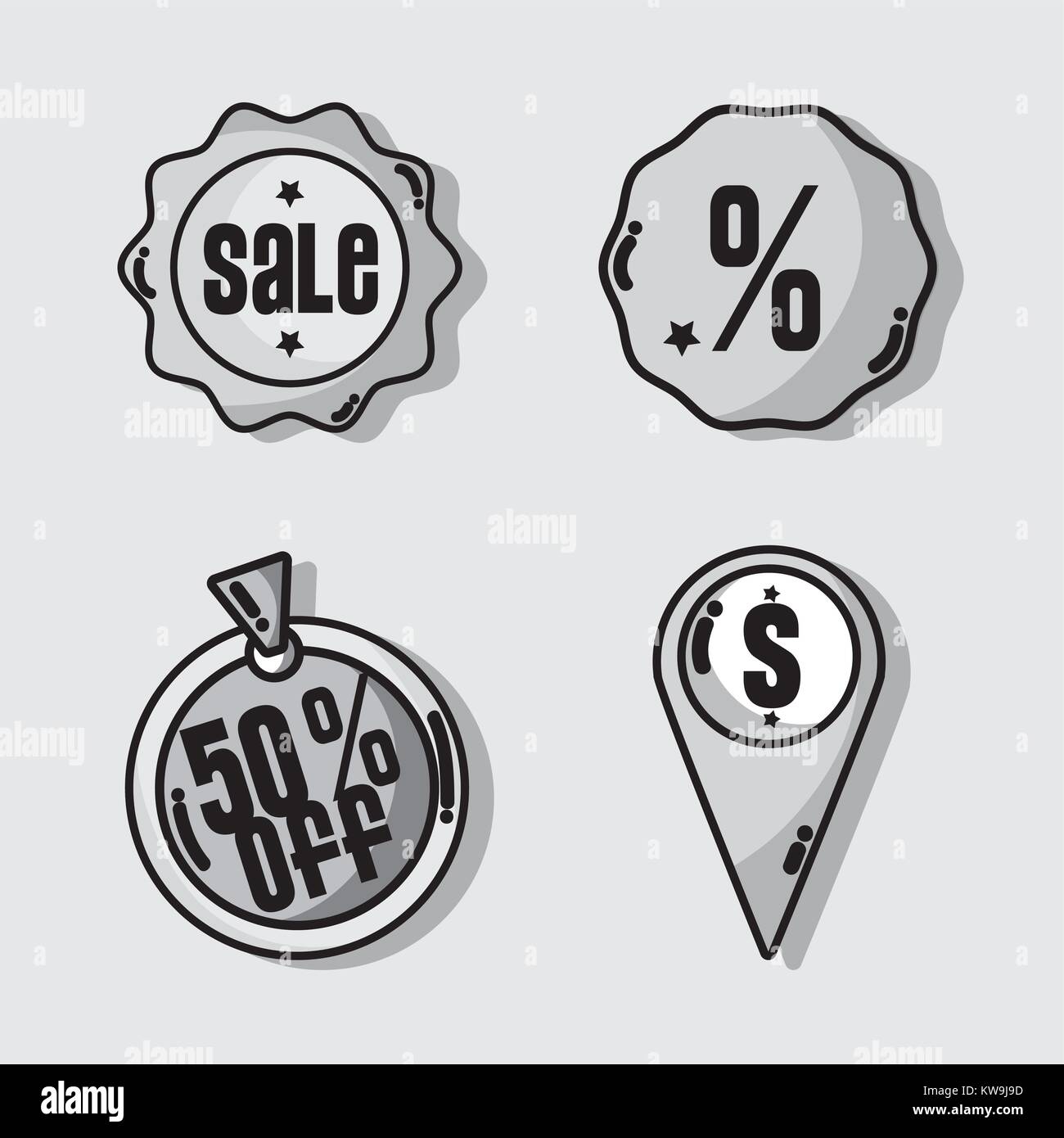set sale special offer price vector illustration Stock Vector Image ...