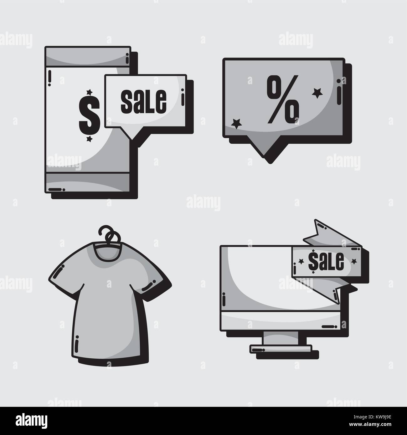 set sale special offer price vector illustration Stock Vector Image ...