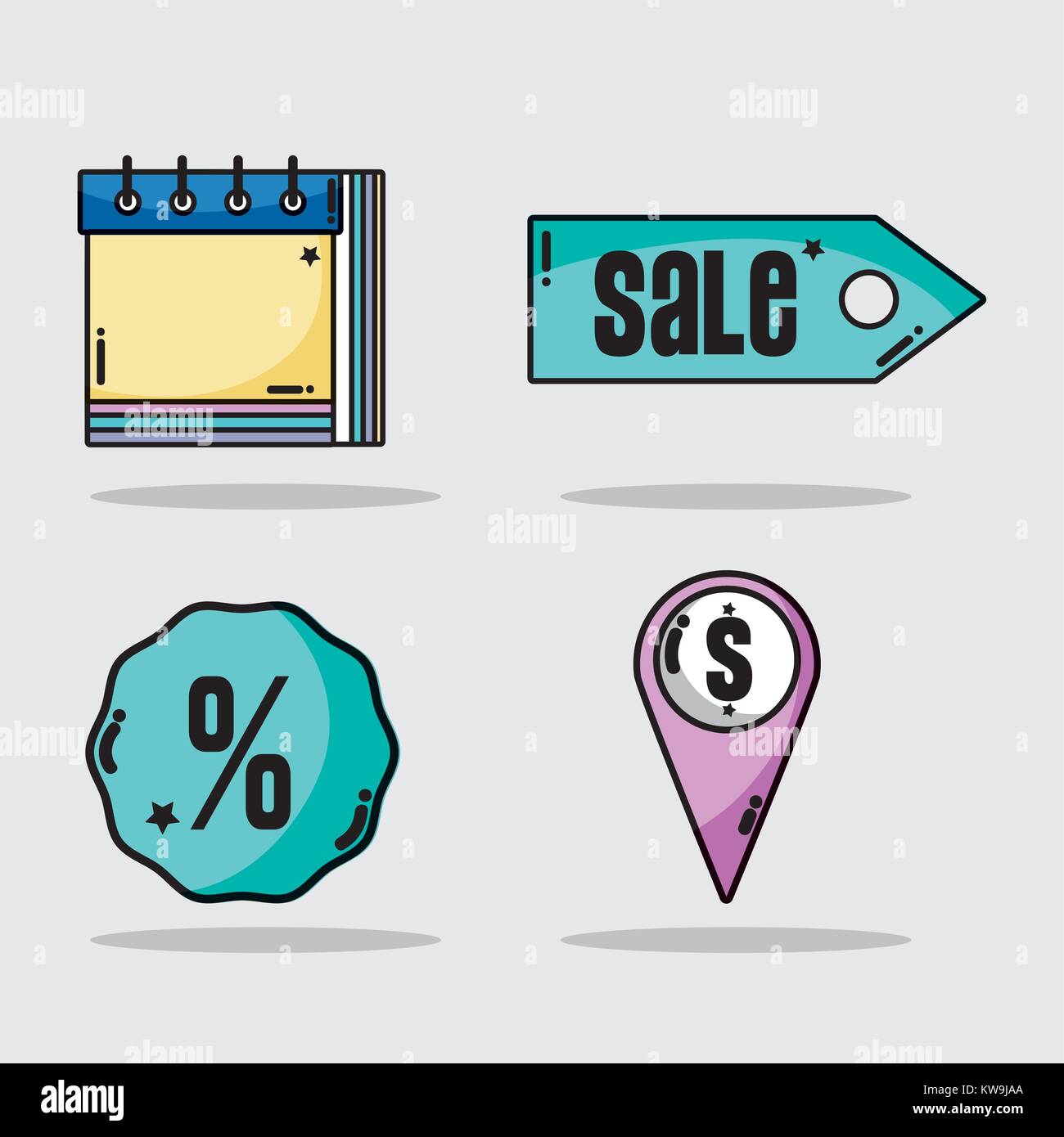 set sale special offer price vector illustration Stock Vector Image ...