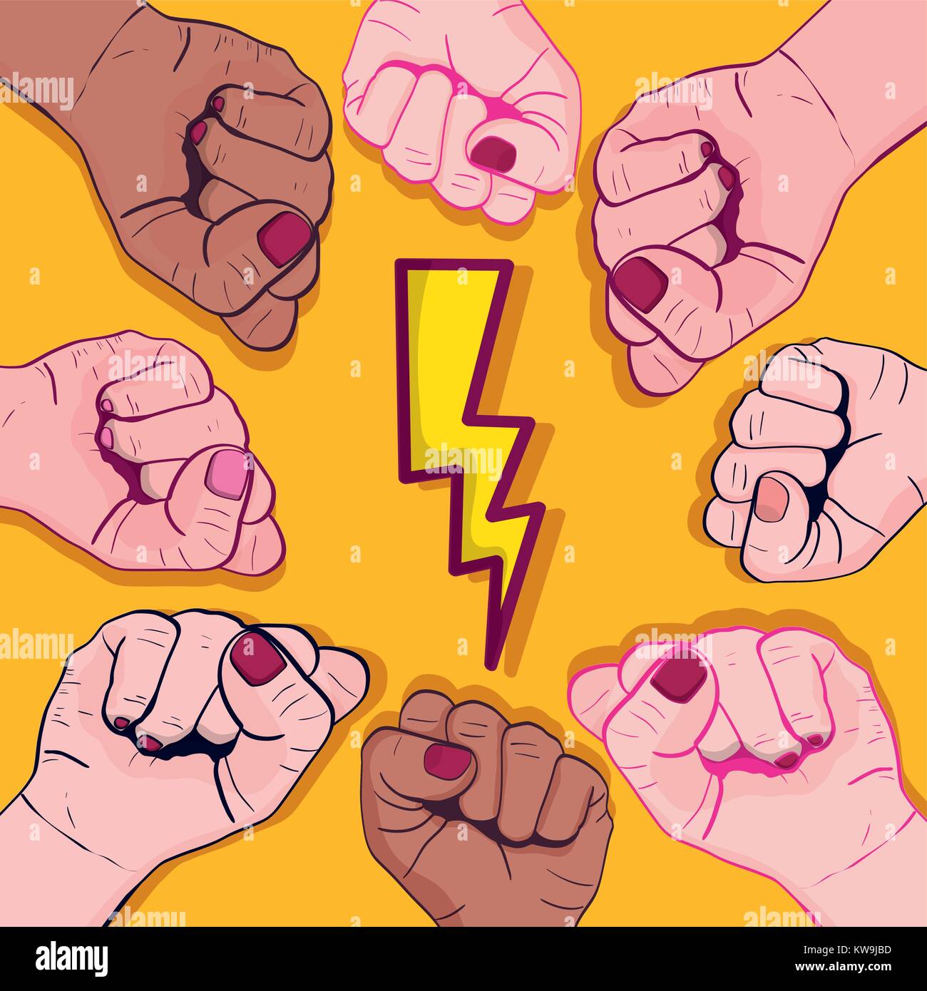 power hand protest strong background vector illustration Stock Vector ...