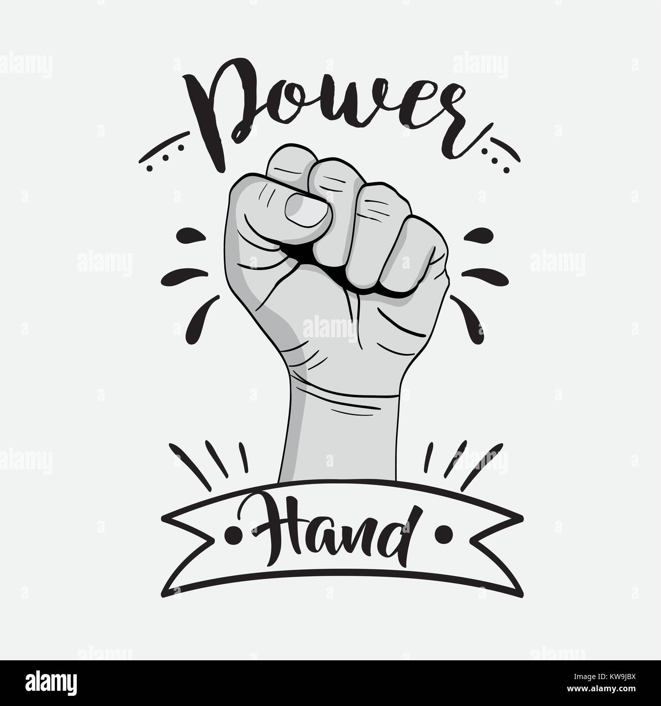 strong power hand protest revolution vector illustration Stock Vector ...