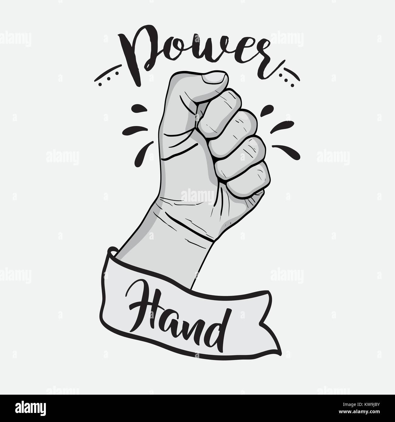 power hand strong revolution protest vector illustration Stock Vector ...