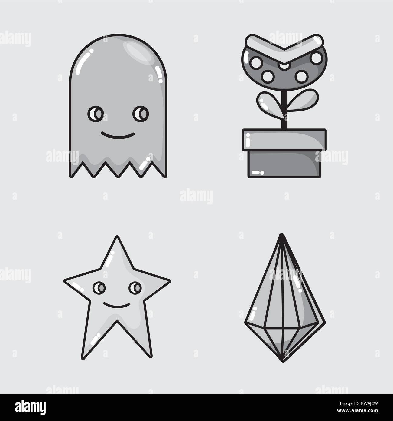 set videogame play game simulator vector illustration Stock Vector ...