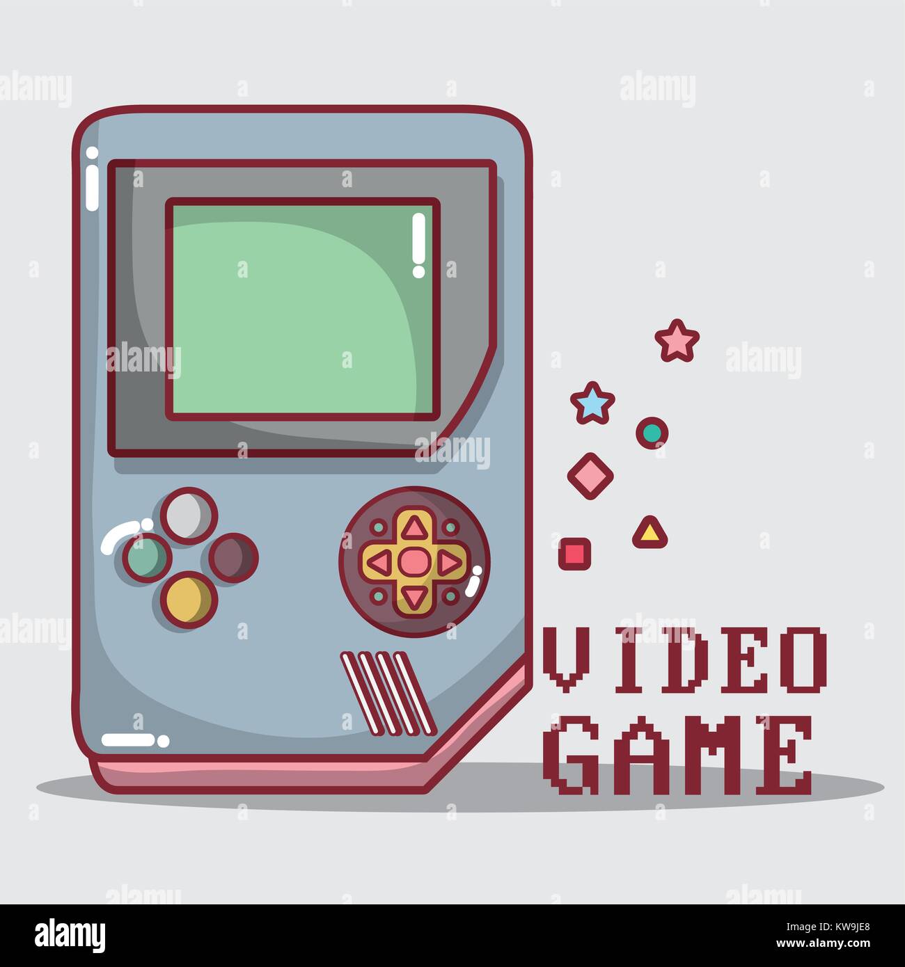 digital videogame play game simulator vector illustration Stock Vector ...