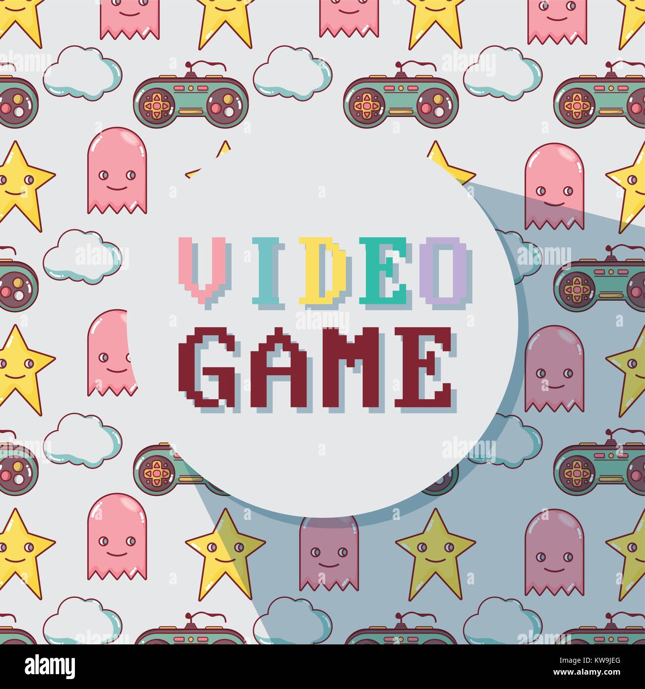 videogame play game simulator background vector illustration Stock ...