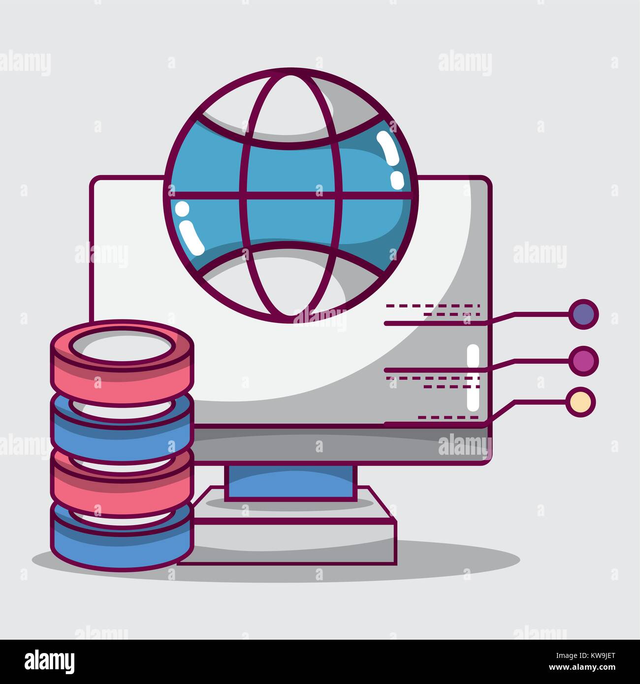 data server network center technology vector illustration Stock Vector ...