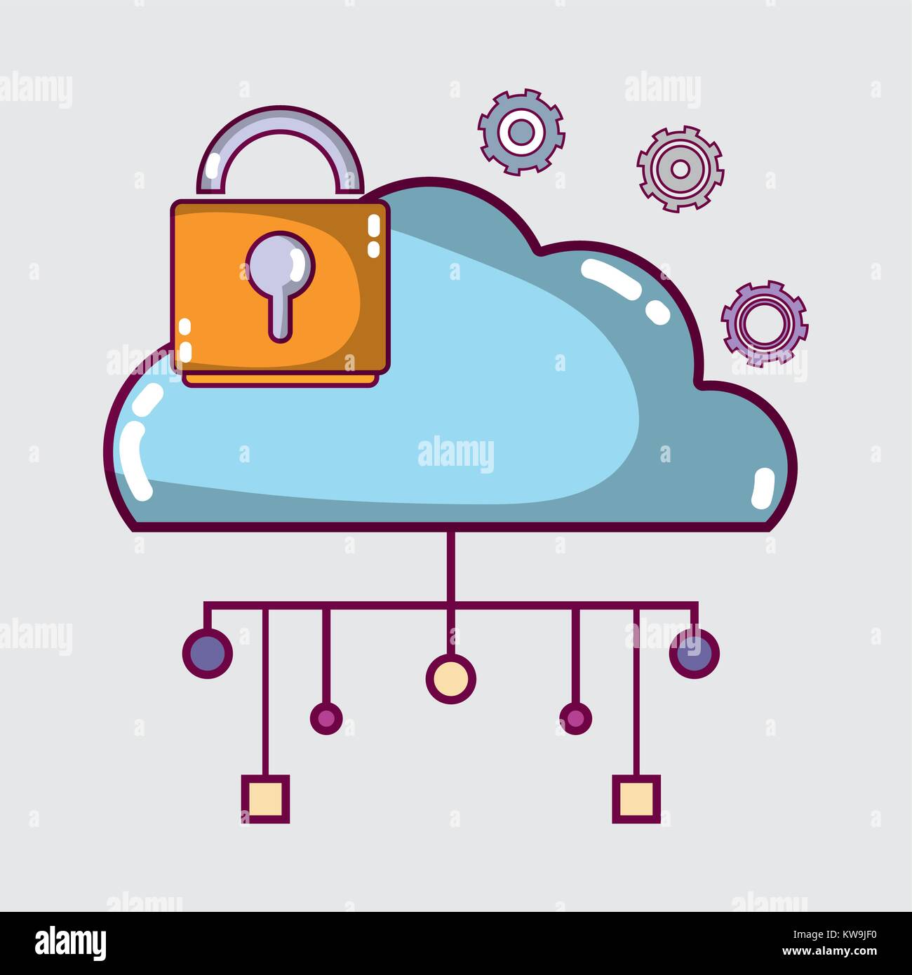 Data Center Server Network Technology Vector Illustration Stock Vector