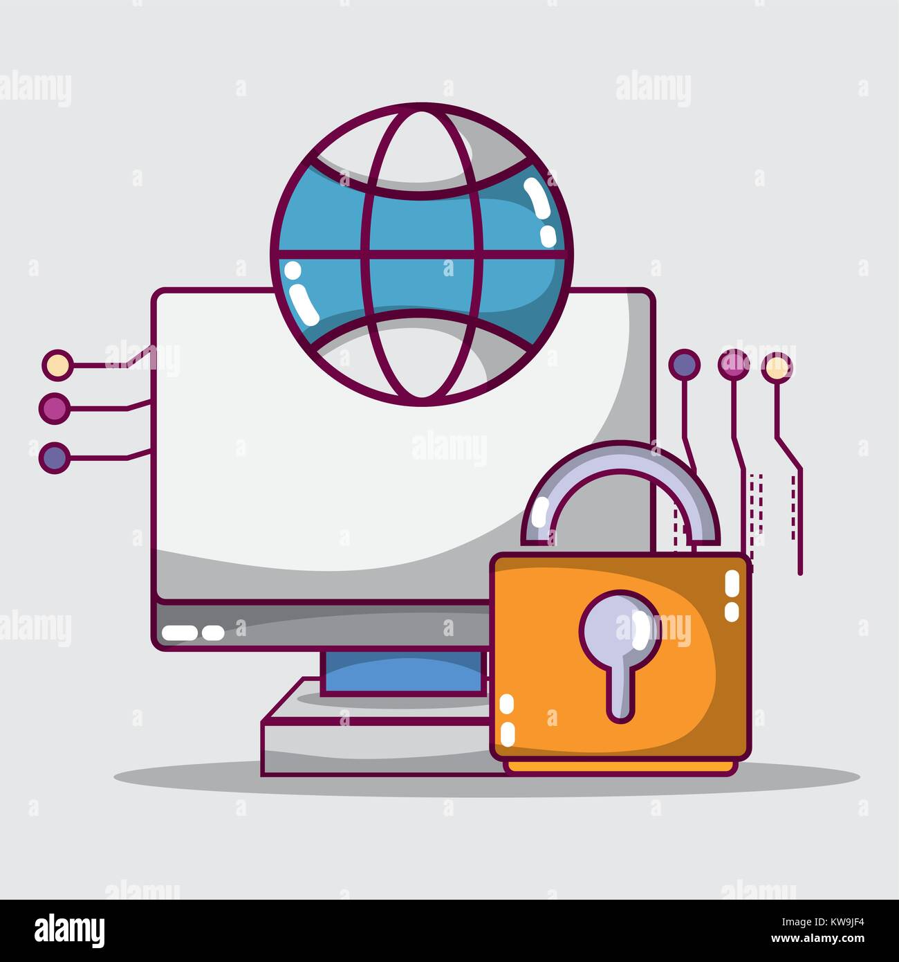 technology data center server connection vector illustration Stock ...