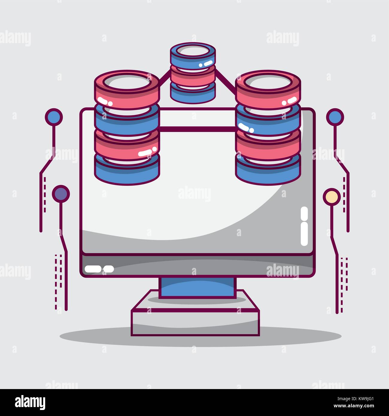 data center server network technology vector illustration Stock Vector ...