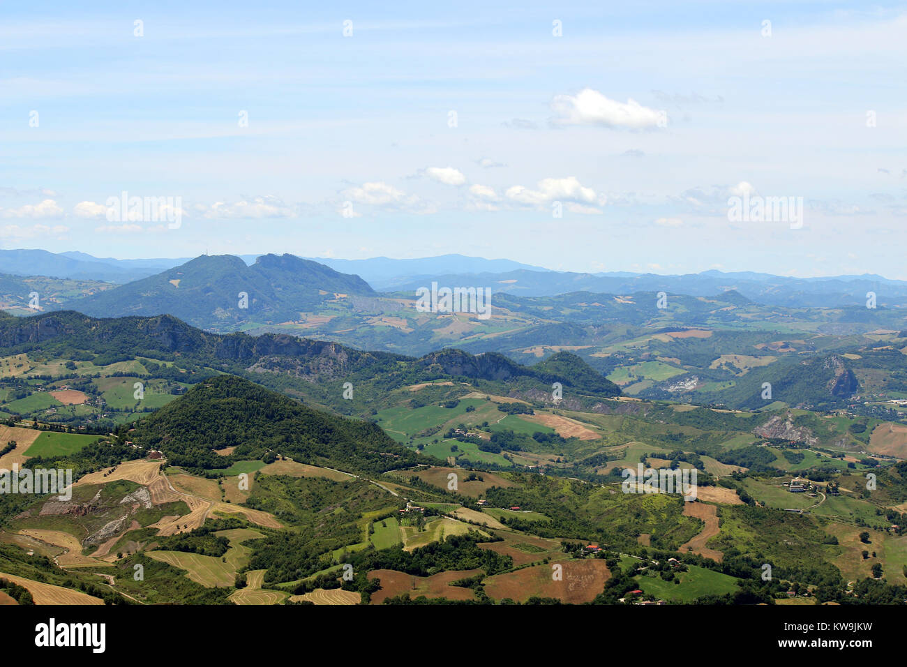 Apennine mountains and hills San Marino landscape Stock Photo - Alamy