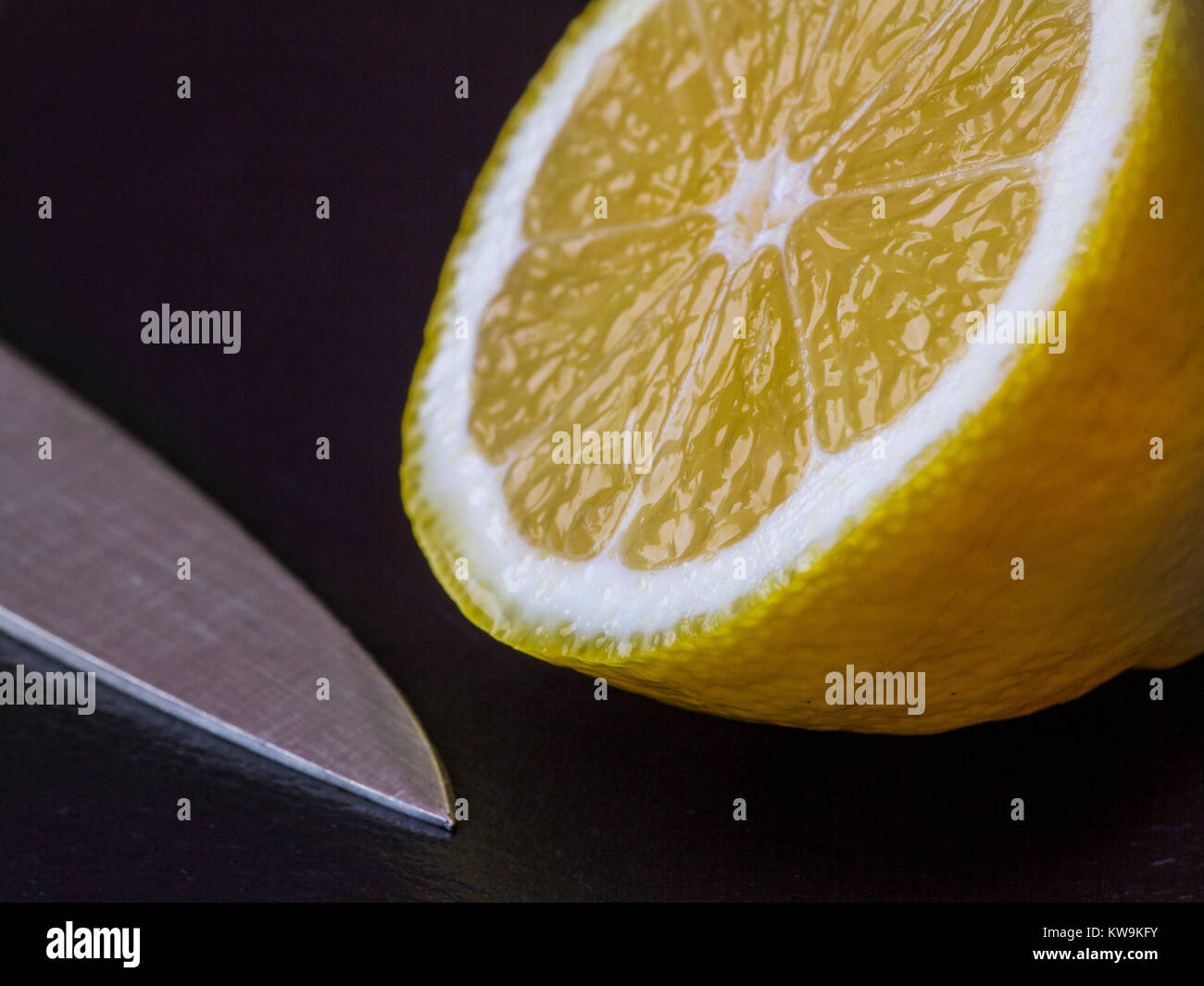 A macro photograph of a fresh sliced lemon Stock Photo - Alamy