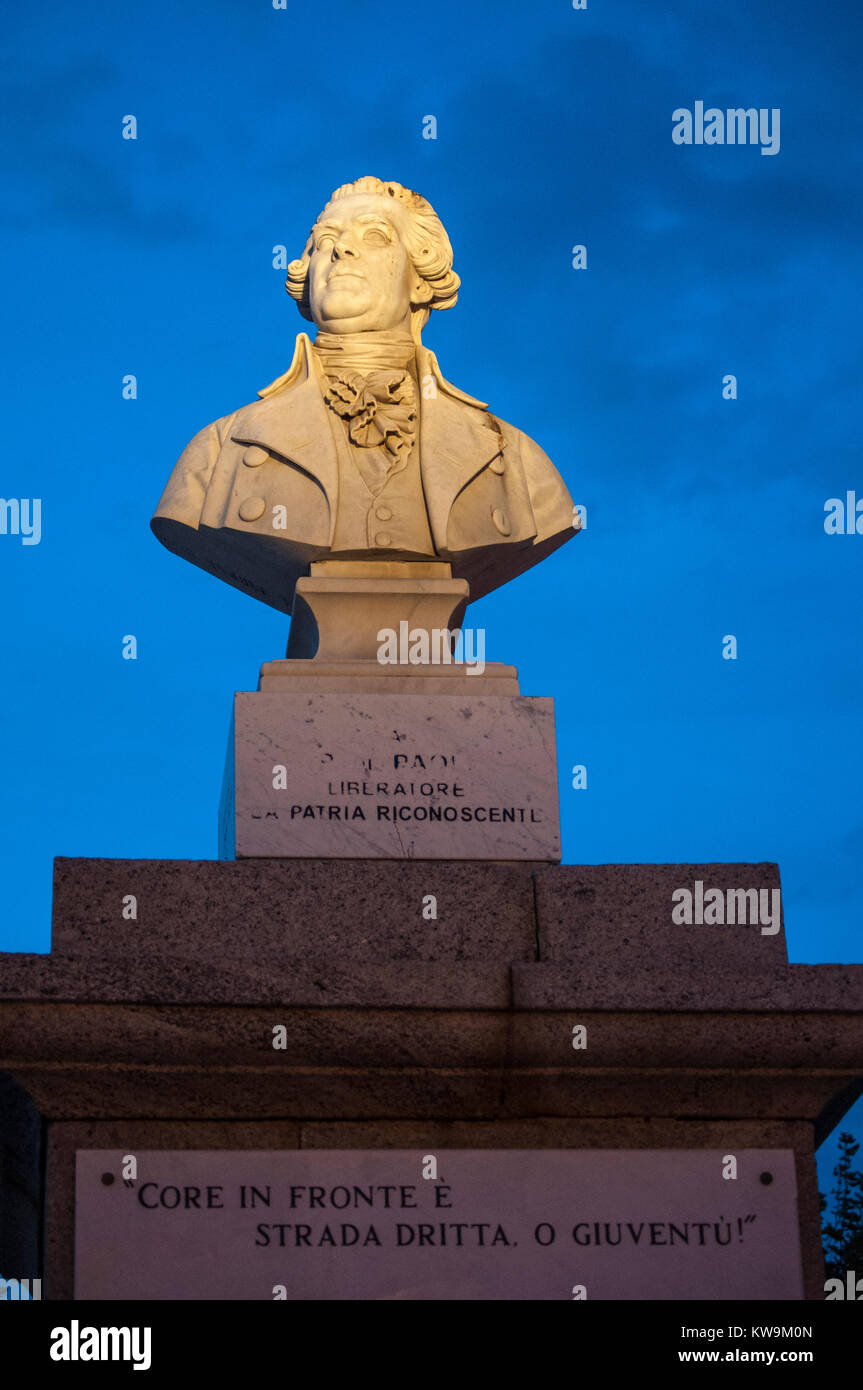 Corsica: the statue of Pascal Paoli, corse politician and general ...