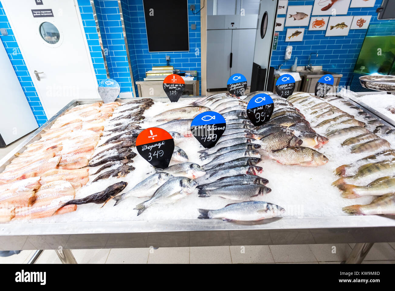 Market russia frozen fish hi-res stock photography and images - Alamy